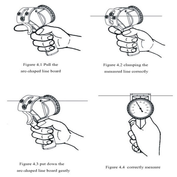 Black Hand-held Mechanical Tension Meter For Fiber Wire / Yarns