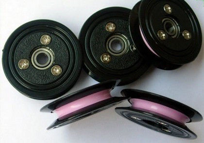 Plastic Flanged Ceramic Wire Guide Pulley cable pulley wheels with bearings