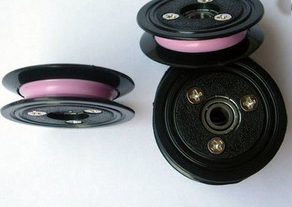 Flanged Plastic / Nylon Cable Ceramic Wire Guide Pulley With POM ...